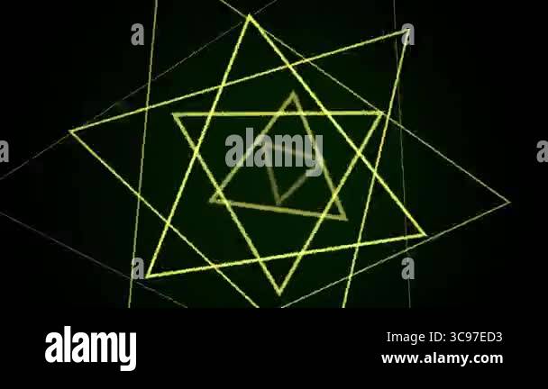 This striking video features a complex, interwoven pattern of bright ...