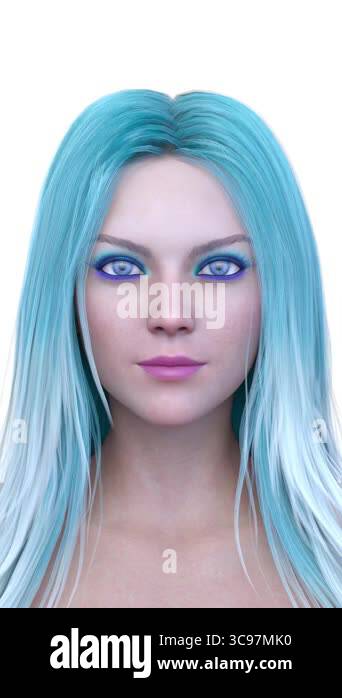 3D rendering of a woman's face close-up Stock Video Footage - Alamy