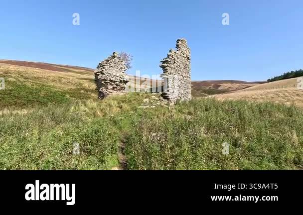 Ruins of 16th century Gamelshiel Castle in East Lothians Lammermuir ...