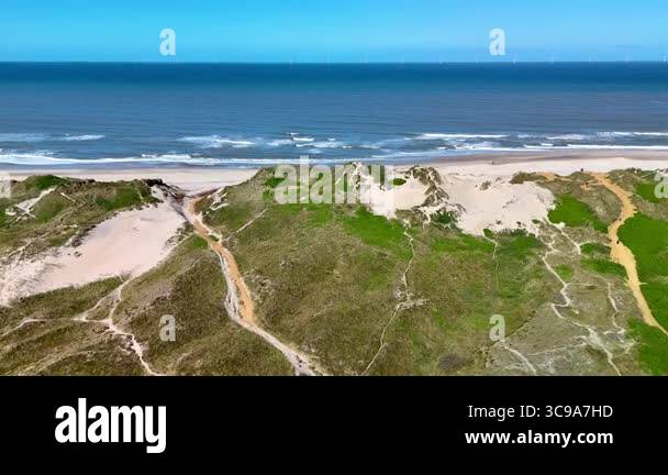Natural beauty of Jutland, Denmark. The pristine sandy dunes meet the ...