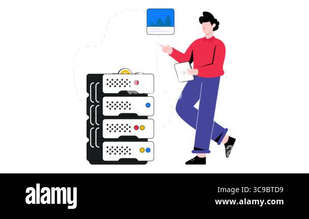 Bitcoin Server 2D Flat Animation Stock Video Footage - Alamy
