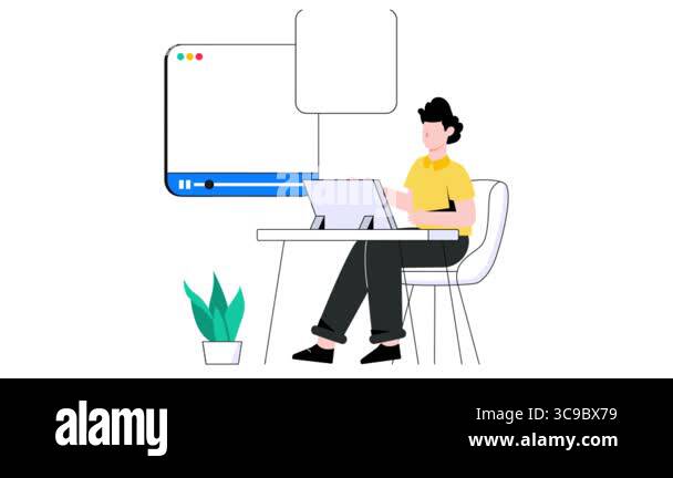 Digital Class 2D Flat Animation Stock Video Footage - Alamy