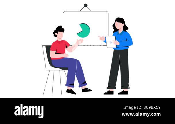 Business Education 2D Flat Animation Stock Video Footage - Alamy