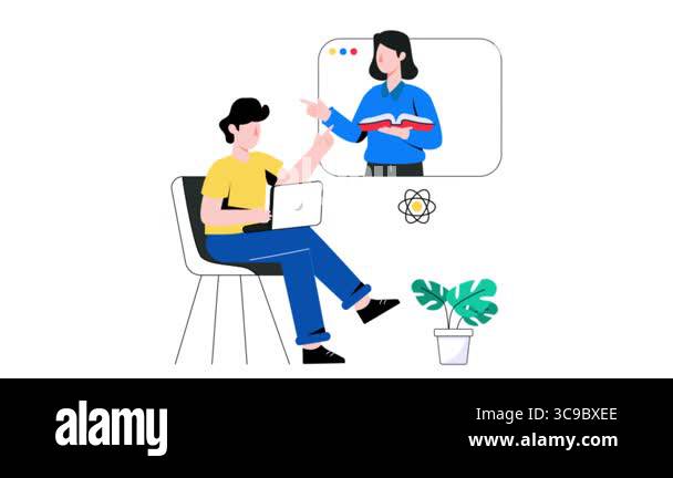 Video Tutorial 2D Flat Animation Stock Video Footage - Alamy