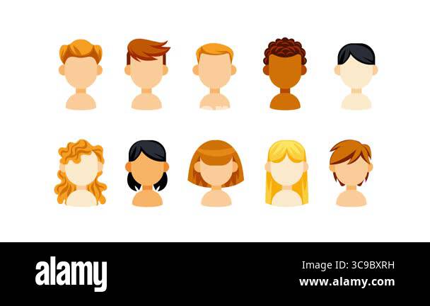 Animated avatars of boys and girls with different ethnicities and ...