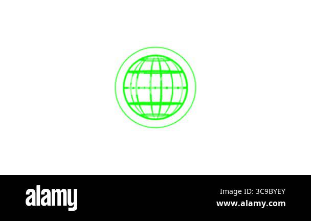 world planet icon, thin line style design, linear vector, web sign ...