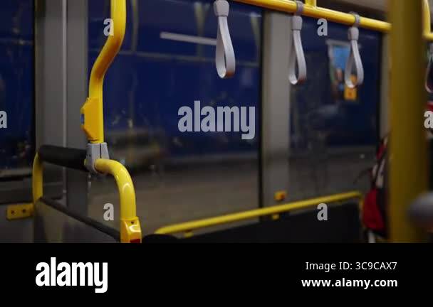 Inside bus in the polar night in Tromso, Norway, rec709 Stock Video ...