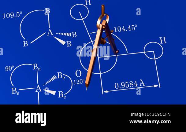 A 3d animation of VSEPR theory and drawing compass as a drafting tool ...