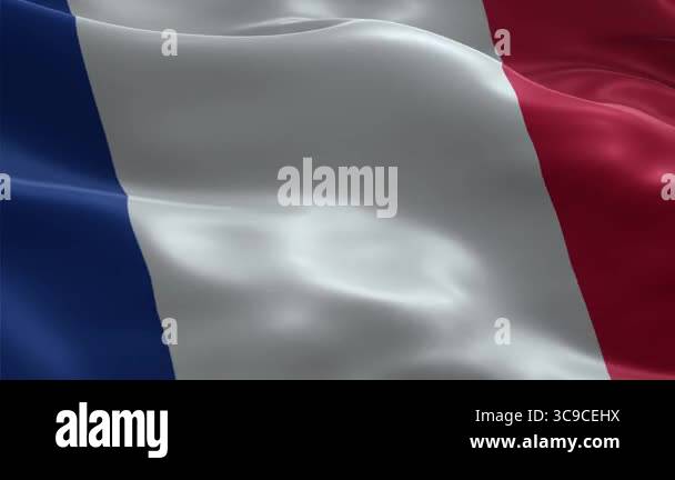 High Quality 3D Animation of France National Flag Waving Smoothly in ...