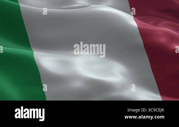 High-Resolution 3D Animation of Italy National Flag Waving Gracefully ...