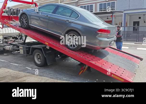 Perak,Malaysia. May 20,2025: Scene fo the Haulage Delivery Car ...