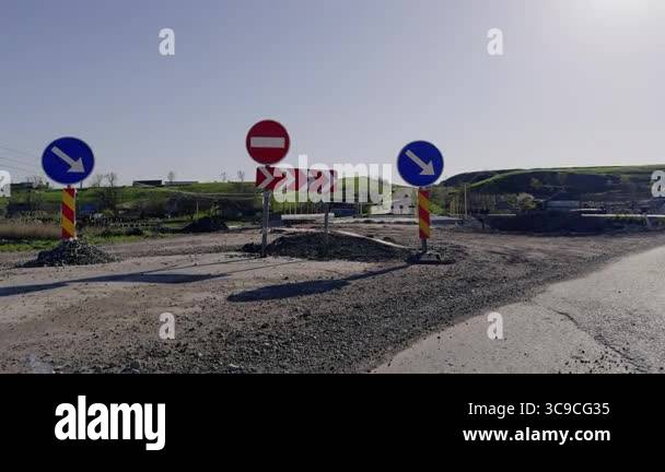 Road closure safety signs Stock Videos & Footage - HD and 4K Video ...