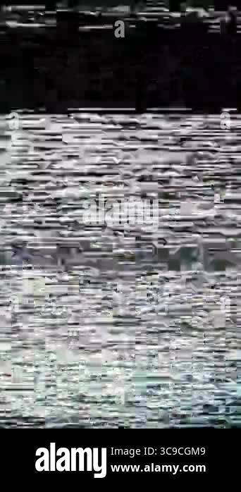 A nostalgic vintage VHS clip featuring classic static interference ...
