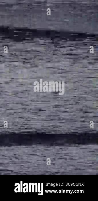 Authentic vintage VHS tape glitch featuring horizontal static lines and ...