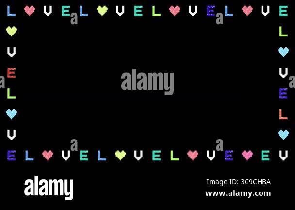 Animated horizontal romantic pixel frames Stock Video Footage - Alamy