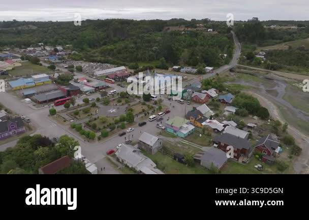 Wide Aerial View of Coastal City and Bayside Area. High quality 4k ...