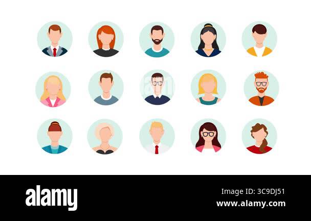 Circular avatars representing diverse team members, useful for ...