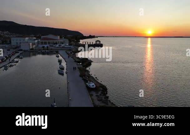 Lefkada, Greece- 05.18.2025. Aerial sunset view of Museum and Cultural ...