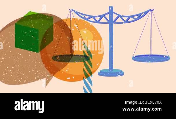 Risograph Scale and speech bubble with geometric shapes animation ...