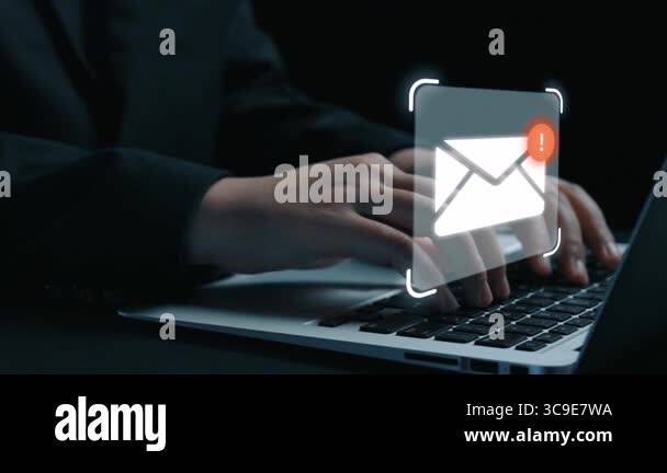 Business person checking email inbox, organizing and prioritizing ...