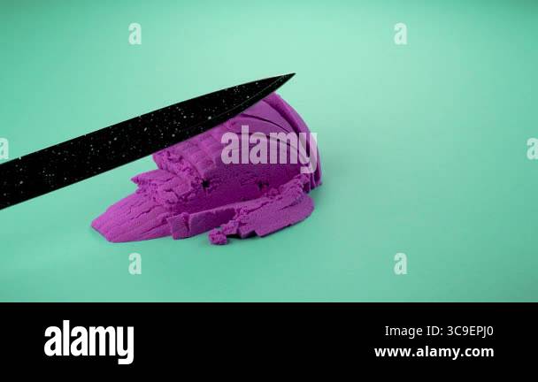 Very Satisfying and Relaxing Kinetic Sand ASMR video. Cutting anti ...