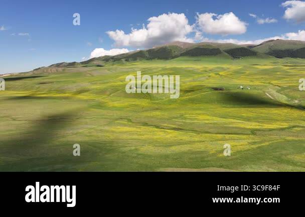 Picturesque high-mountain plateau Asy and observatory in Almaty region ...
