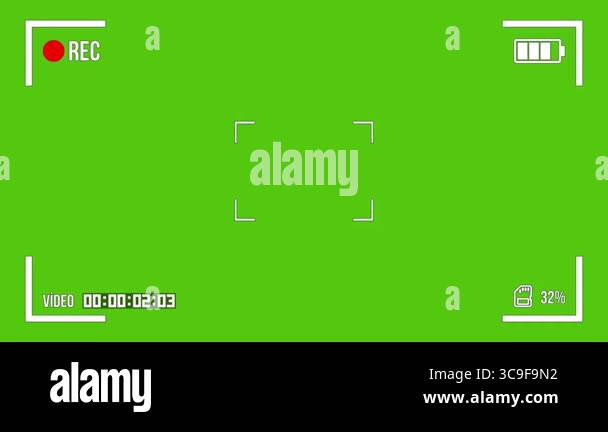 Video Camera Recording Screen Green Screen Background HD Animation ...