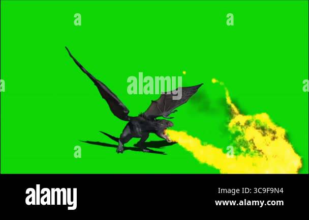 Epic Dragon Breathing Fire Animation - Perfect for Green Screen Video ...