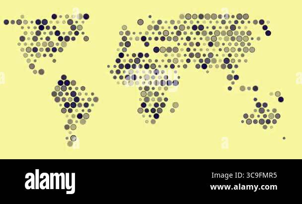 Pulsing Dots Form Abstract World Map Stock Video Footage - Alamy