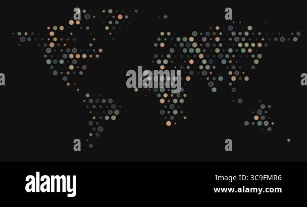Pulsing Dots Form Abstract World Map Stock Video Footage - Alamy