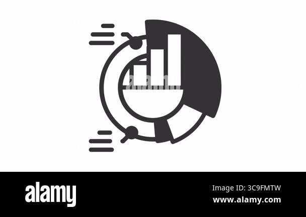 Animated statistics with bar chart icon ideal for financial ...