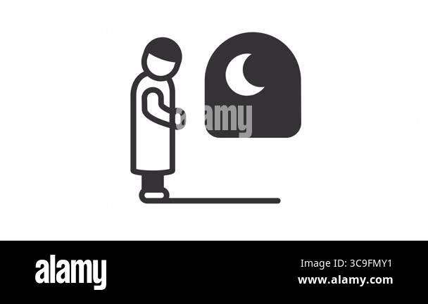 Animated shalat with muslim sign symbol. Suitable for hajj, ramadan ...