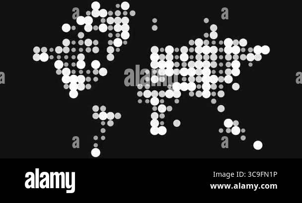 Colorful Dotted World Map Breathing Animation Stock Video Footage - Alamy