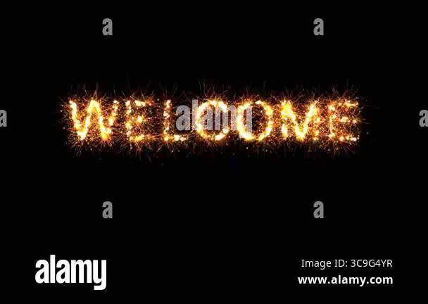 Welcome Text with Firework Effect | Festive Intro Animation Stock Video ...