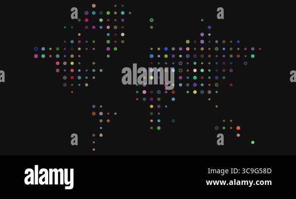 Animated Circular World Map Data Visualization Stock Video Footage - Alamy