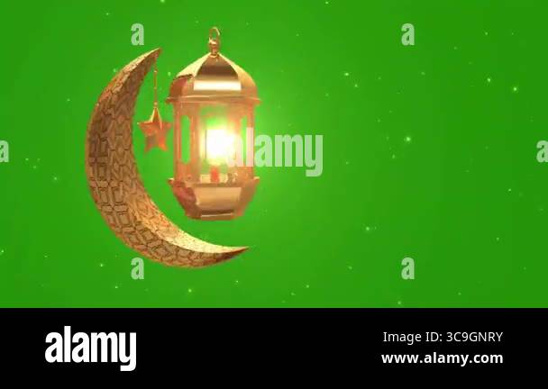 Ramadan Golden Moon and Lantern beautiful animation Islamic lantern ...