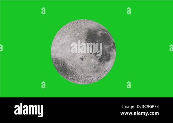 Spinning Moon motion graphics with green screen background Stock Video ...