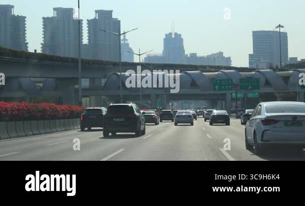 traffic on highway in asian city, transport Stock Video Footage - Alamy