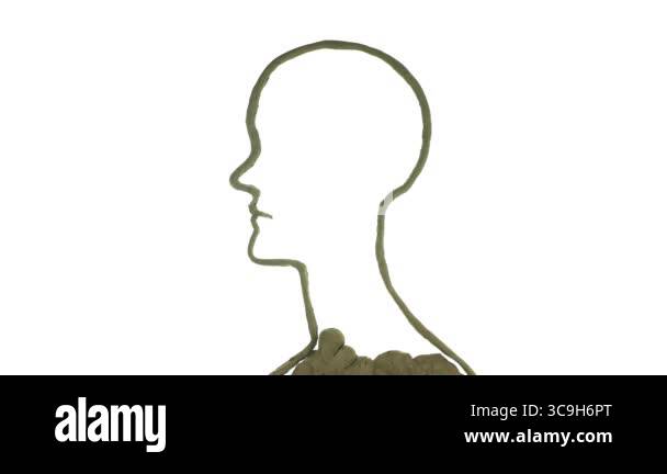 Human emotions concept, colorful animated clay over white background ...