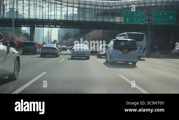 traffic on highway in asian city, transport Stock Video Footage - Alamy