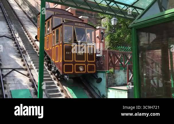 the old rack tram in the city. Budapest. Hungary Stock Video Footage ...