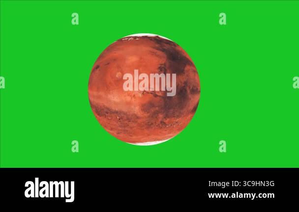 Spinning Mars planet motion graphics with green screen background Stock ...