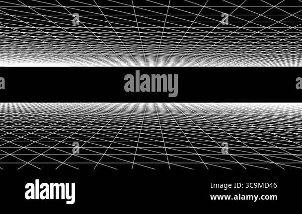 wireframe grid line animation isolated on black background. Abstract ...