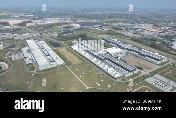 big data, datacenter, computing center, aerial view. Information ...