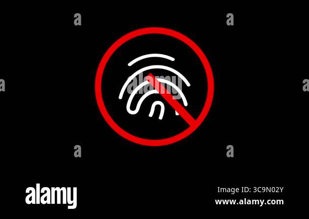 No access allowed hand finger print crossed sign of red color security ...
