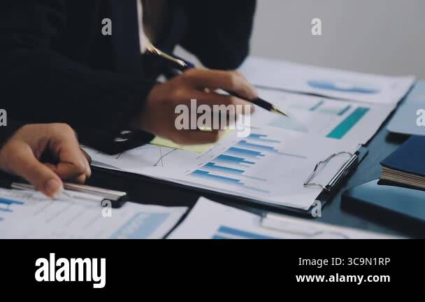businessman working in office with documents Stock Video Footage - Alamy