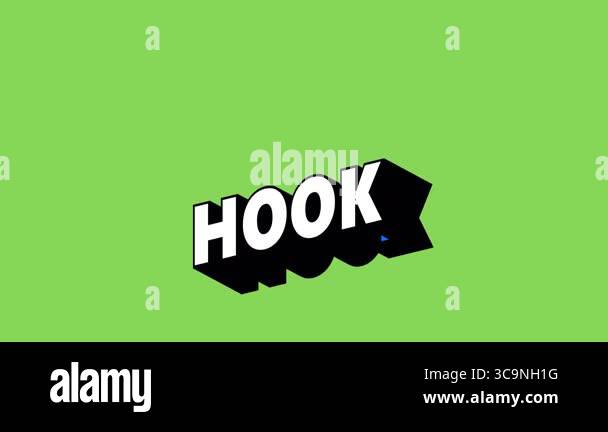 HOOK Text in Graffiti Style with Color-Changing Background Stock Video ...