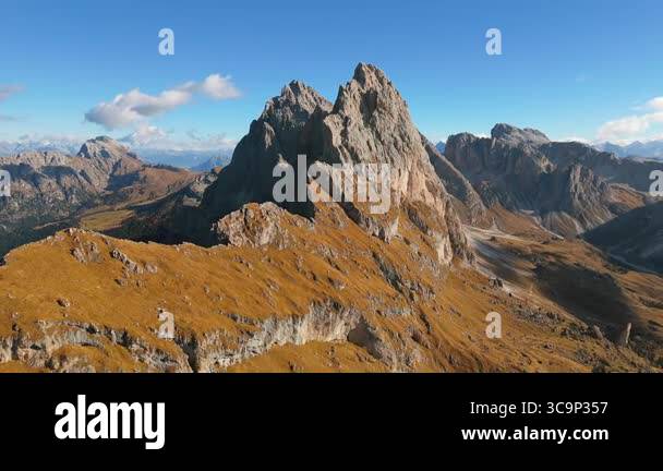 Aerial View Of Seceda Mountain Alpe di Seceda In Puez Odle Nature Park ...