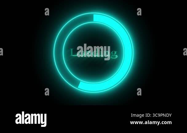 Animated loading circle on dark background for modern user interfaces ...