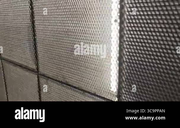 Closeup view of an expanded metal mesh wall, highlighting its texture ...